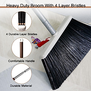 Jekayla Heavy Duty Broom, 56-Inch Long Handle, Perfect for Outdoor and Indoor Use