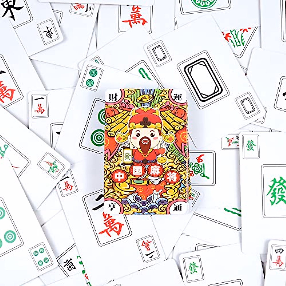 Sishynio Mahjong Cards Set, Mah-Jongg Playing Cards with 2 Dices & Chips, 2023 Handheld Mahjongg Game, Classical Chinese Table Game, Portable Poker Cards Set for Leisure Time Party Traveling Gifts