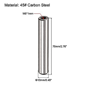 uxcell M6 Internal Thread Dowel Pin 4pcs 12x70mm Chamfering Flat Carbon Steel Cylindrical Pin Bed Bookshelf Metal Devices Industrial Pins