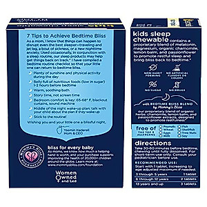 Mommy's Bliss Kids Sleep Chewable Tablets: Melatonin & Magnesium with Calming Herbs, Natural Sleep Aid , Grape Flavor, Sugar Free, Age 3+, (35 Servings)
