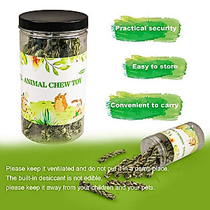 Roundler Rabbit Chew Toys, Small Animal Treats Natural Timothy Grass Chew Toys, Grass Stick Pet Snacks Molar Teeth Grinding Toy Chewing for Chinchillas Hamsters Guinea Pig Dwarf Rabbit Gerbils (H04)