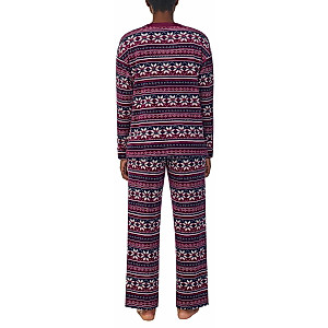 Nautica Women's 2 Piece Fleece Pajama Sleepwear Set (Medium, Purple)
