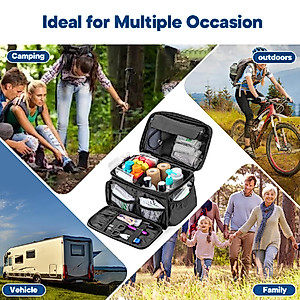 Damero Small Medicine Storage Bag Empty, Emergency Trauma Kit Organizer Bag Family First Aid Box for Hiking, Camping and Home - No Accessories Included