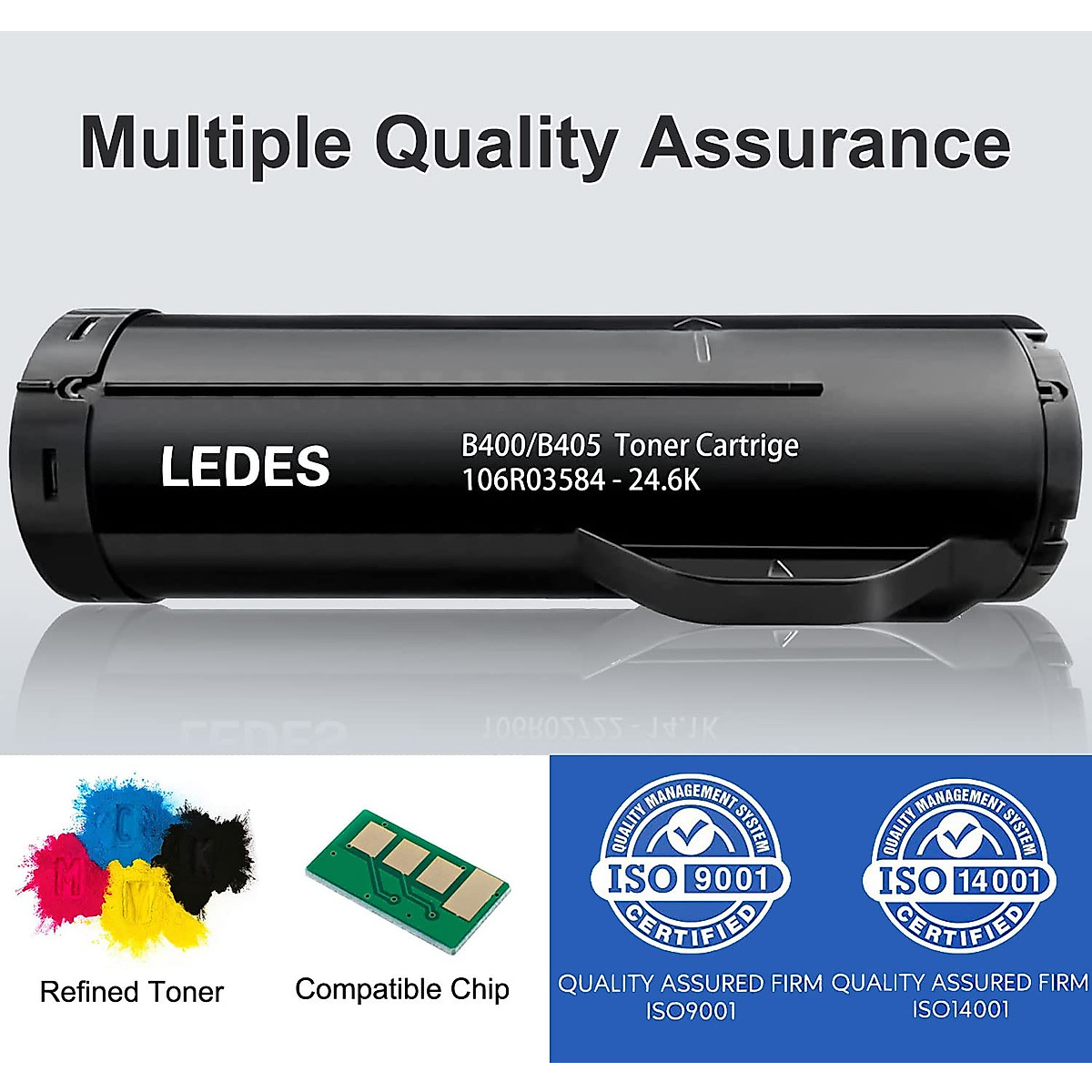 Ledes B400 Toner Cartridge High Yield 24,600 Pages, Compatible for Xerox Part#: 106R03584 Replacement for Versalink B400 B400N B400DN B405 B405DN (1 Pack, Black)