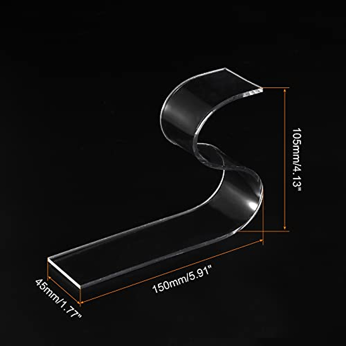 uxcell Shoe Display Stand Rack, 105x45x150mm Acrylic Storage Shelf Holder, Clear 1Pcs