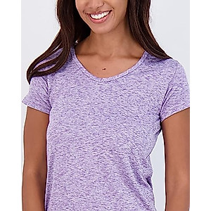 Real Essentials Women's V-Neck Activewear T-Shirt, Quick Dry, 5-Pack XL