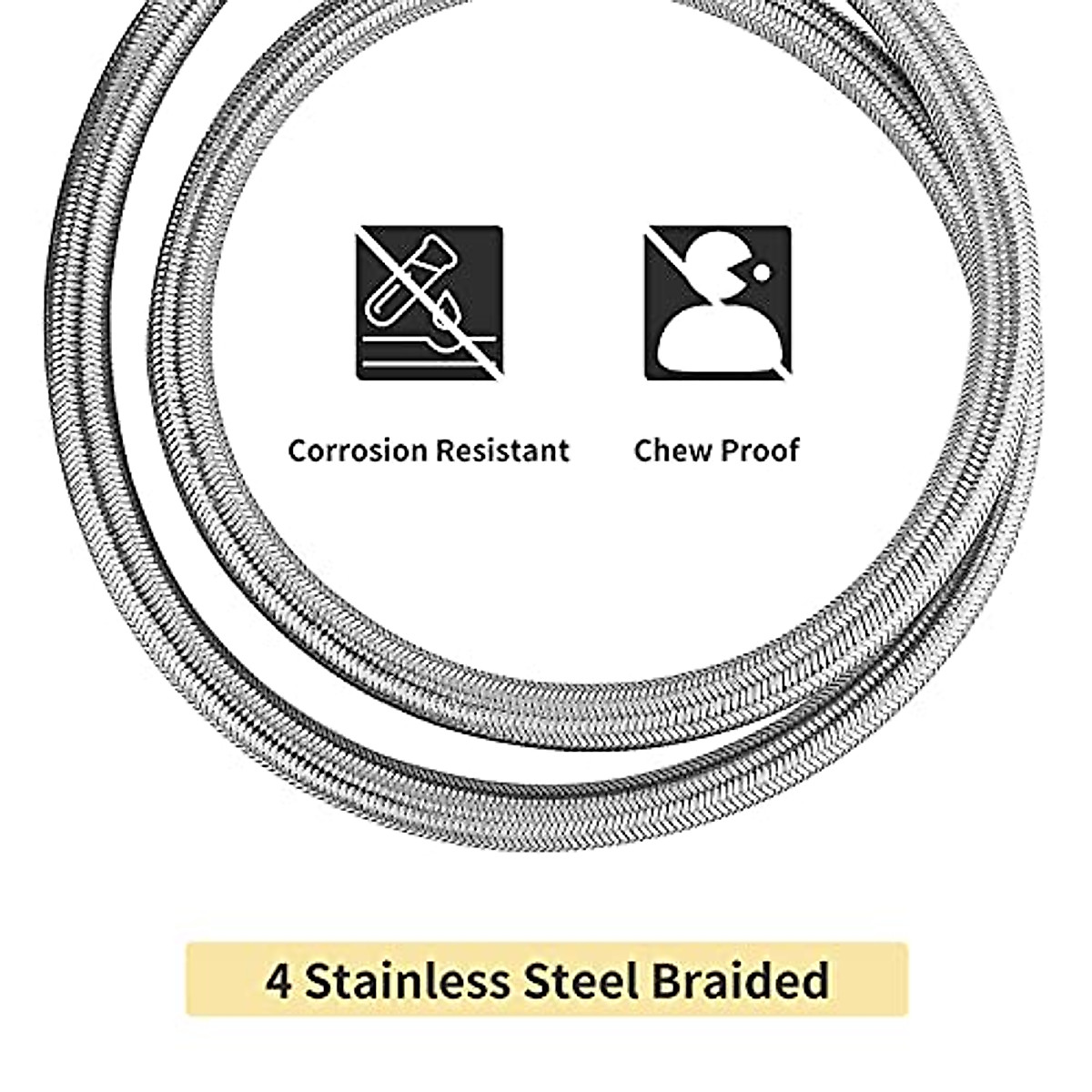MONKKIGO 5FT Propane Regulator with Hose, Stainless Steel Braided Propane Gas Regulators and Gauges for Most LP Gas Grill, Heater and Fire Pit Table