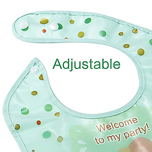 Amplim Baby Feeding Bib (3-Pack) Toddler/Baby Bibs for Eating. Waterproof, Adjustable, Lightweight. Eco-friendly PEVA material. BPA, Lead, Phthalate, Cadmium free