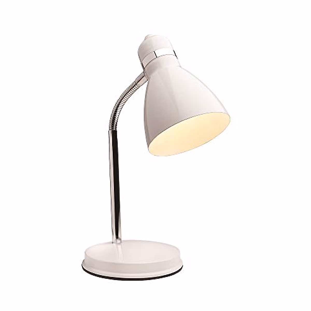 Newhouse Lighting NHDK-OX-WH Oxford Desk, Flexible Goose Neck Table Lamp with 40 Watt LED Bulb Included, White