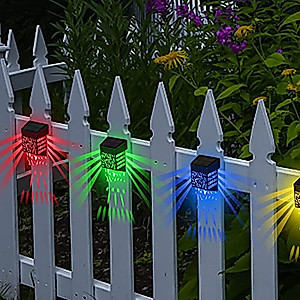 EGOBOO Solar Deck Lights for Stairs Outdoor Waterproof Led,6 Pcak Color Glow Fence Lights Solar Powered,Universal Front Yard Garden Pool Wall Wtep Post Mailbox Patio Landscape Lamps (Black)