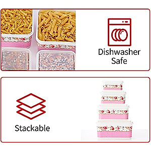 Food Containers Set of 4 with Lids Leakproof PP BPA-Free Microwaveable Food Storage Premium Heavy-Duty Quality, Freezer & Dishwasher Safe (68, 43, 24 and 10 oz.)