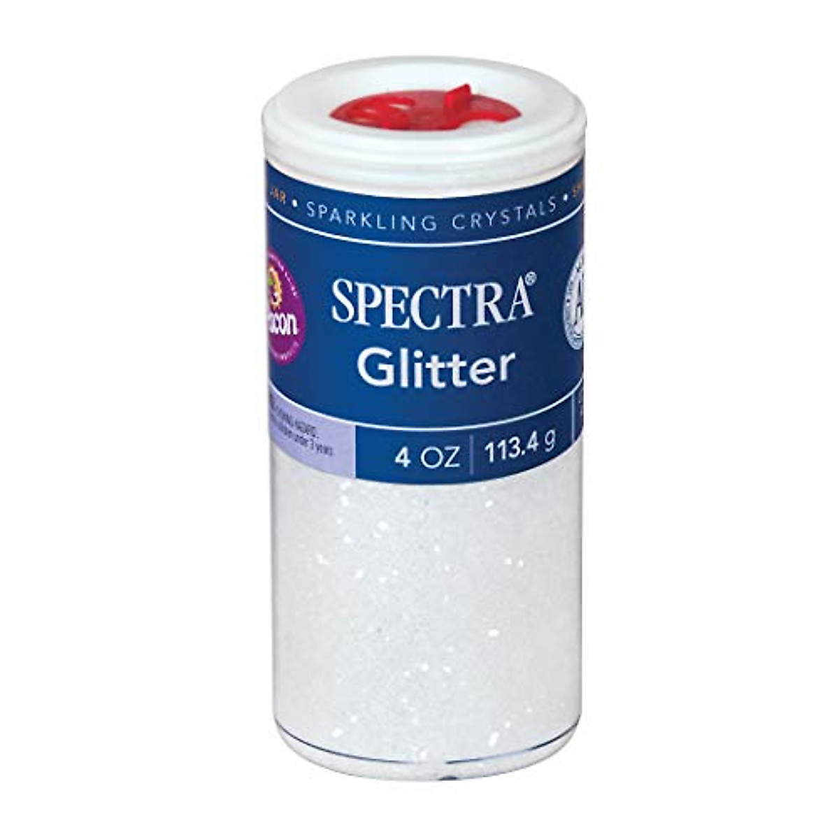 Pacon Spectra Glitter Sparkling Crystals, Clear, 4-Ounce Jar (91830) & Spectra Glitter Sparkling Crystals, Gold, 4-Ounce Jar (91680)