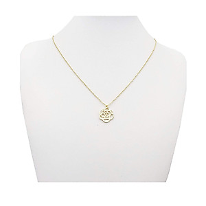 DeScount Gold Rose Necklaces for Women,Rose Flower Pendant Necklace,Gift for Mother