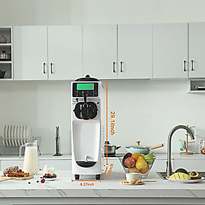 GSEICE Commercial Ice Cream Maker Machine for home,3.2 to 4.2 Gal/H Soft Serve Machine,Single Flavor Ice Cream Maker,1050W Countertop Soft Serve Ice Cream Machine With 1.6 Gal Tank,LED Panel,