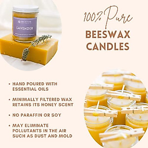 Solstice Naturals - Lavender 100% Pure Beeswax + Essential Oil Aromatherapy Candle, 9 oz. - Sustainably Handmade in the USA - No Soy or Paraffin Wax - No Toxic Scents, Fragrances or Fillers