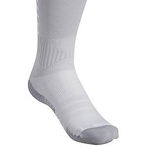 adidas Speed 2 Soccer Socks for Boys, Girls, Men and Women (1-Pair), Team Light Grey/White/Light Onix Grey, Small