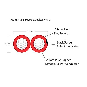 100 ft. 18 Gauge Stranded Flexible Dual Conductor Bonded Zip Cord Wire, Oxygen Free Pure Copper - UL Listed Class 2