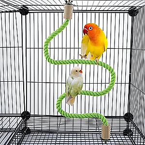 2 Pcs Bird Hemp Rope Perch Swing, Parrot Standing Stick Comfy Perches Birds Climbing Bendable Standing Stick (31.5" and 21.6")