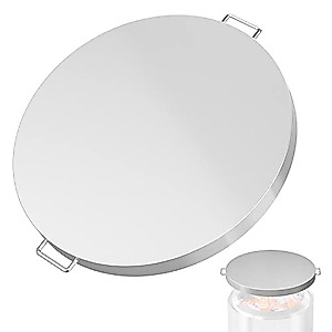 Fire Pit Lid for Solo Stove Yukon, Round Steel Lid for Yukon Stove with Handles, 27 Inch Yukon Lid Outdoor Fire Pit Shield Stove Accessories