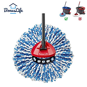 BonusLife 3-Pack Mop Head for O-Ceda RinseClean Spin Mop Refill 2-Tank System Only Easy Cleaning Microfiber Replacement
