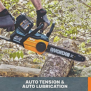 WORX 40V 12" Cordless Chainsaw Power Share with Auto-Tension - WG381 (Batteries & Charger Included)