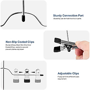 DOIOWN Skirt Hangers 4 Tier Pants Shorts Hangers Space Saving Hangers Closet Organizer for Skirt, Pants(3 Pieces) (3 Pieces)
