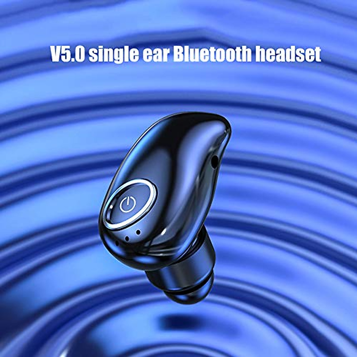 Heave Single Bluetooth Earpiece,Mini Invisible Wireless Headphone,Hands-Free in Ear Earphone Bluetooth Earbud for iPhone Android,Magnetic Waterproof Earphones for Car Vehicle Business Black