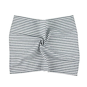 INFEI Plain Striped Cotton Linen Blended Dinner Cloth Napkins - Set of 12 (40 x 30 cm) - for Events & Home Use (Ocean)