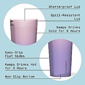 Corkcicle Travel Tumbler, Insulated Water Bottle with Lid, Spill Proof for Wine, Coffee, Tea, and Hot Cocoa, Ombre Fairy, 24 oz