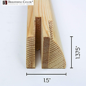 1.5" Deep Pre-Notched - 72", 30pk Stretcher Bars Measuring between Eight Inches & 72 Inches Long Crafted from Kiln-Dried Solid Pine Wood for Gallery Wraps of Your Photo Prints or Artwork For Display"