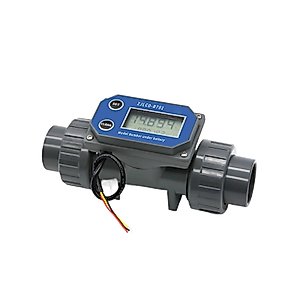 Orinthia 3inch Electronic LCD Digital Display Flowmeter NPN Turbine Flow Meter PVC Pipe Liquid Water for Farm/Garden Irrigation