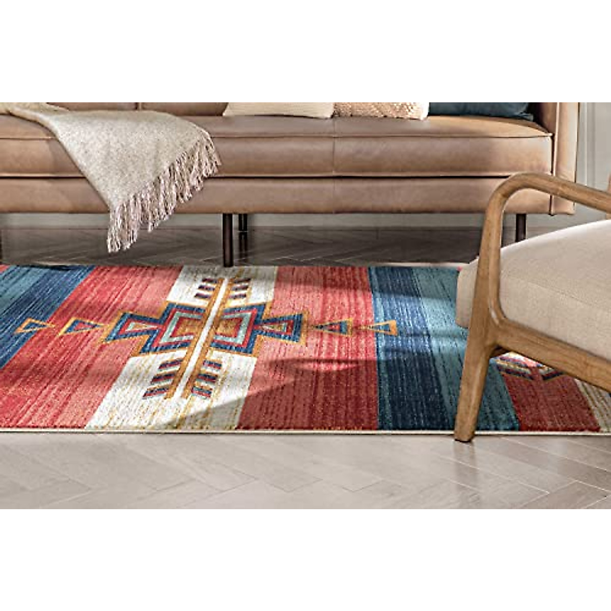 Well Woven Dustin Crimson Southwestern Medallion 5'3" x 7'3" Area Rug
