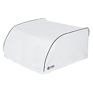 Classic Accessories Over Drive RV Air Conditioner Cover, Dometic Brisk II, White, Heavy-Duty Fabric, Draw Cord Hem, Easy to Clean Vinyl