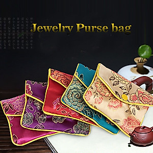 MorTime Jewellery Jewelry Silk Purse Pouch Gift Bags, Multiple Colors, Pack of 12 (Large,4"x4.7")