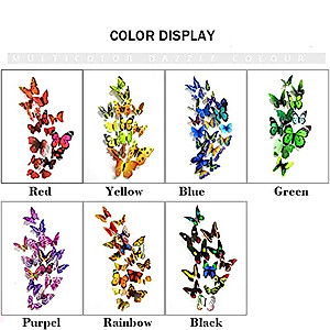 PARLAIM 104PCS Butterfly Wall Decals for Wall-3D Butterflies Wall Stickers Butterfly Decoration Butterflies Decoration Removable Mural Decals Home Decoration for Kids Nursery Bedroom Living Room Decor