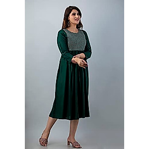 JG Flared Gown for women Indian Tunic Long Dresses Anarkali gown kurtas for women party wear(XXL,Green)