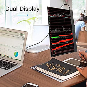 Portable Monitor 1920x1080 Display 15.6-inch Super Thin IPS Gaming Screen USB-C for Laptop Computer Mac Phone HDMI,PS4 Xbox,Nintendo,Raspberry pi, with Leather Case