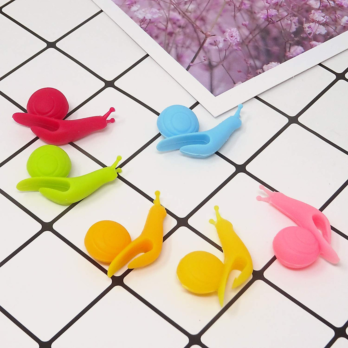 Honbay 12PCS Cute Silicone Glass Identifier Drink Markers, Shark and Snail
