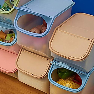 Cabilock Rice Storage Bin Cereal Containers Large Dispenser Food Storage Containers Kitchen Pantry Storage Containers for Sugar Flour and Baking Supplies Blue