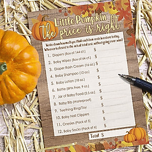 DISTINCTIVS Rustic Fall Little Pumpkin Baby Shower Price is Right Game Cards - 20 Count