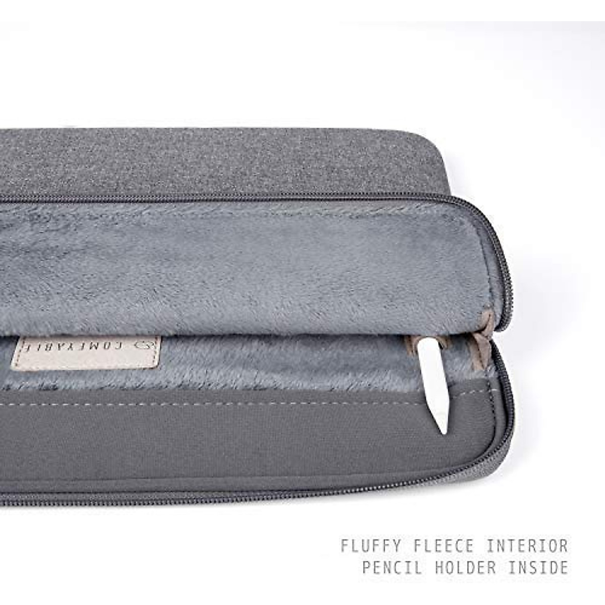 Comfyable Tablet Sleeve Compatible for iPad Pro 12.9 inch M2 2022 M1 2021 2020 W/Smart/Magic Keyboard & Pencil Holder - Protective Water Repellent Slim Sleeve for iPad Pro 2018-2022, Gray