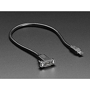 Adafruit Panel Mount Extension USB Cable - Micro B Male to Micro B Female [ADA3258]