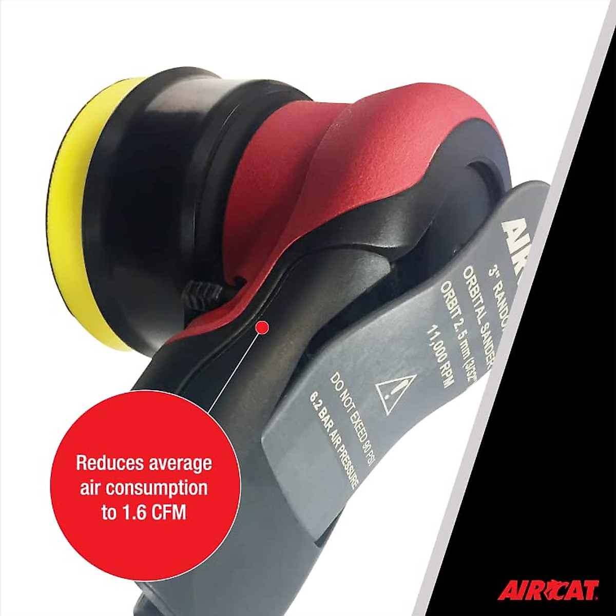 AIRCAT Pneumatic Tools 6700-3-336: Non Vac Orbital Palm Sander and Polisher 11,000 RPM