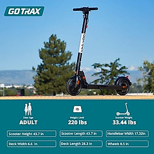 Gotrax XR Elite Electric Scooter, 8.5" Pneumatic Tire, Max 18 Mile and 15.5Mph by 300W Motor, Bright Headlight and Taillight, Aluminum Alloy Frame and Cruise Control, Foldable Escooter for Adult Black