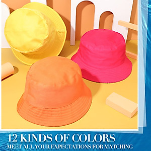 Zhanmai 24 Pack Bucket Hat for Women Summer Travel Beach Hats Packable Outdoor Fishing Hats Unisex Fisherman Cap Headwear for Men Women, Colorful