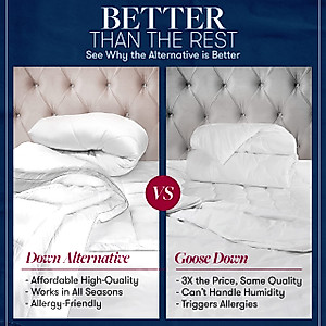 Beckham Hotel Collection Full/Queen Size Comforter - 1600 Series Down Alternative Home Bedding & Duvet Insert - Pure White