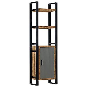 WHOPBXGAD Bookshelf,Wooden Bookcase, Open Bookcase Suitable for Home Office, Living Room and Bedroom,19.7"x11.8"x66.9" Solid Mango Wood