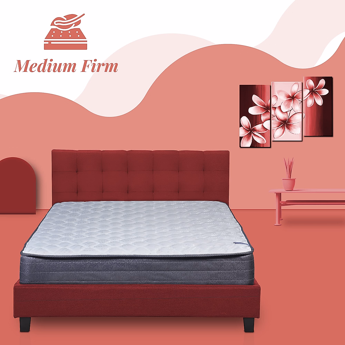 Greaton 8" Medium Firm Mattress, Comfortable Bed Mattresses Help Sleep Faster, Innerspring Support System Relieve Pain and Stress, Full XL