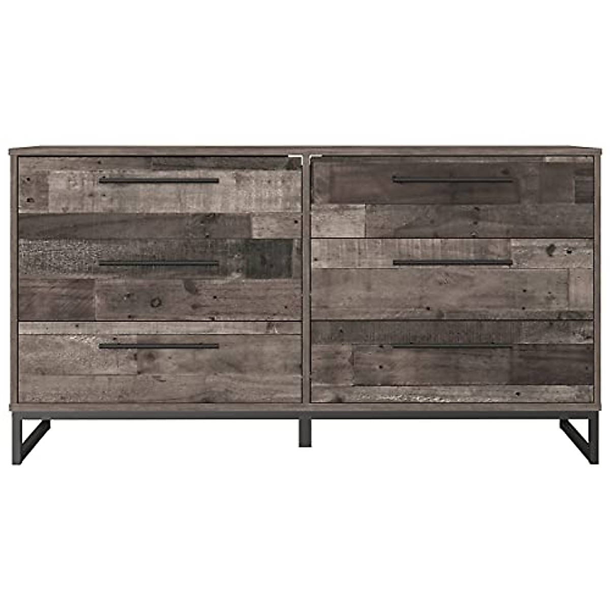 Signature Design by Ashley Neilsville Industrial Butcher Block Style Dresser, Natural Pallet Brown