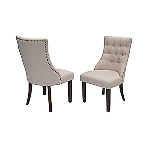 Best Quality Furniture 7PC Dining Set (1 Table + 6 Chairs), Walnut, Beige